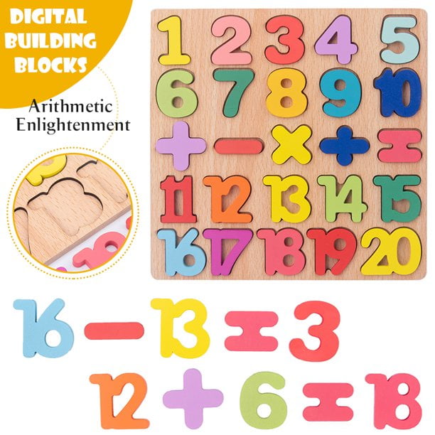 OUSITAID Wooden Number Puzzles, Number Toys with Puzzle Board & Number ...