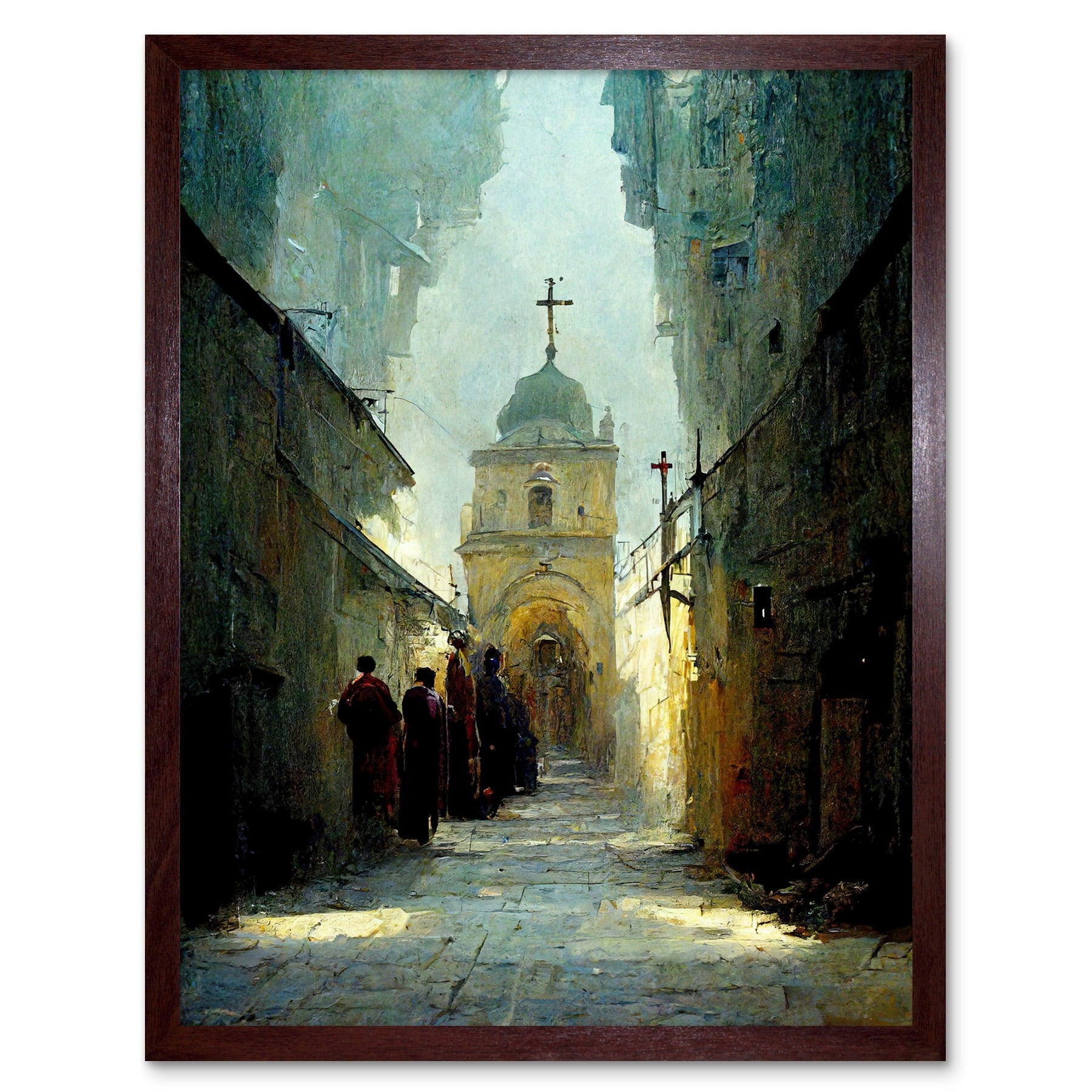 Via Dolorosa Street Pilgrims Heading To The Church Of Holy Sepulchre ...