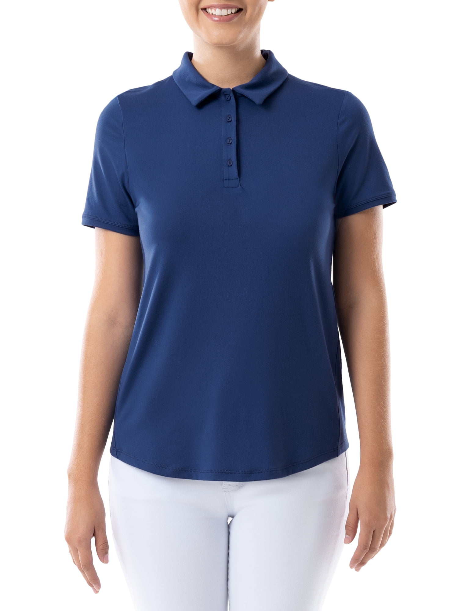 Athletic Works Women's Active Short-Sleeve Polo Shirt - Walmart.com