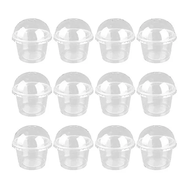 Gourmet On-The-Go: 250ml Transparent Plastic Dessert Bowl With Dome ...