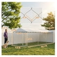 Dog Kennel Outdoor 20x7.5x6.5ft, Heavy Duty Steel Dog Run with ...