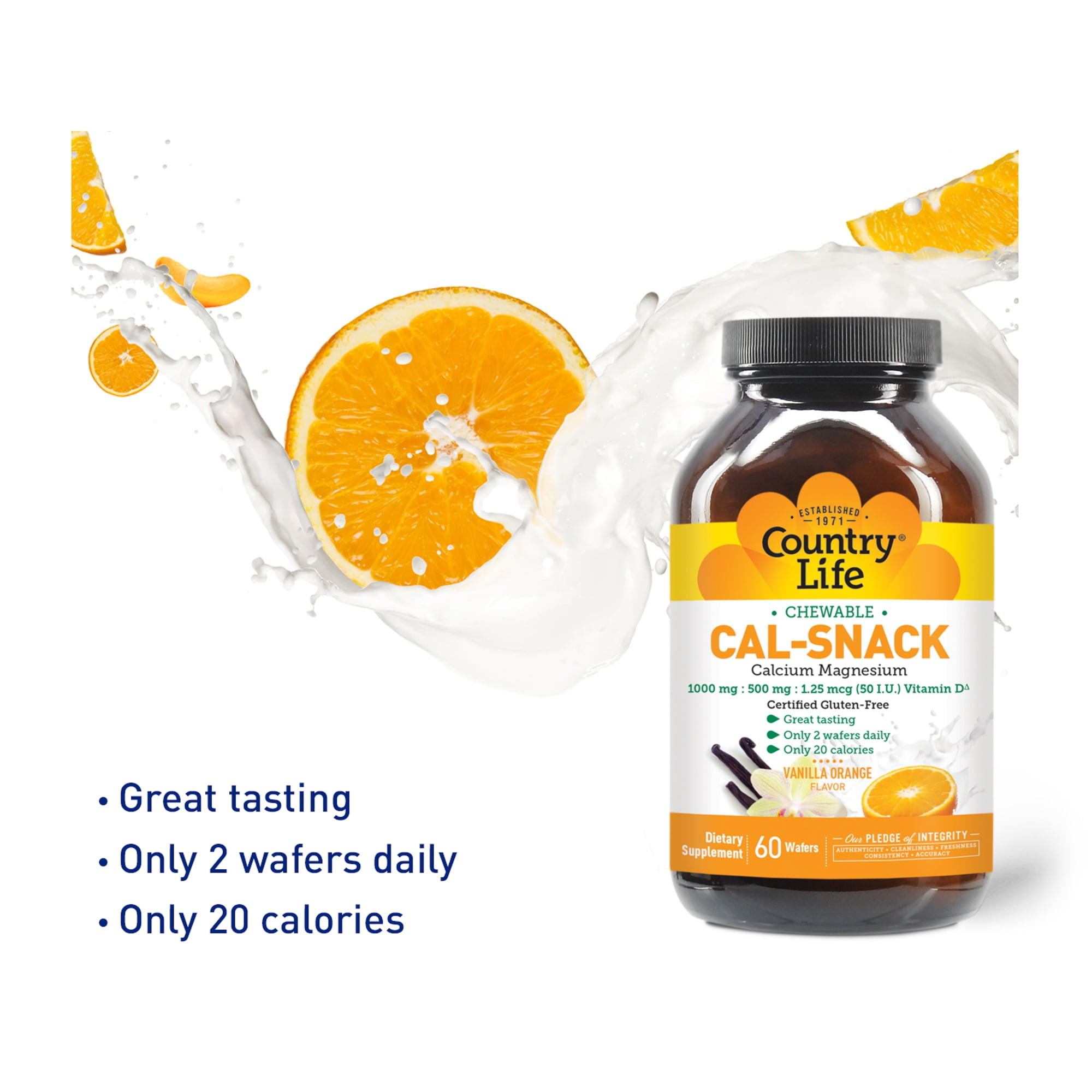Country Life Cal-Snack, Chewable Calcium, Magnesium with Vitamin D ...