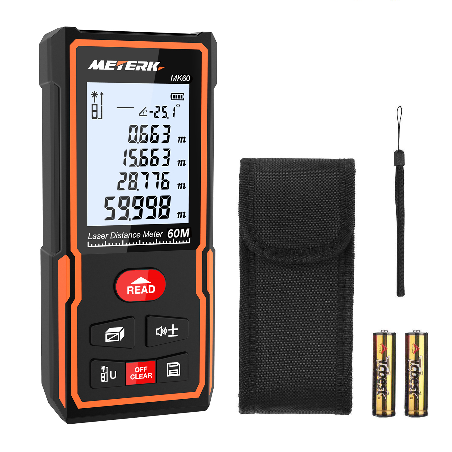 Meterk Handheld Digital Distance Meter 196 Ft M In Ft Laser Distance