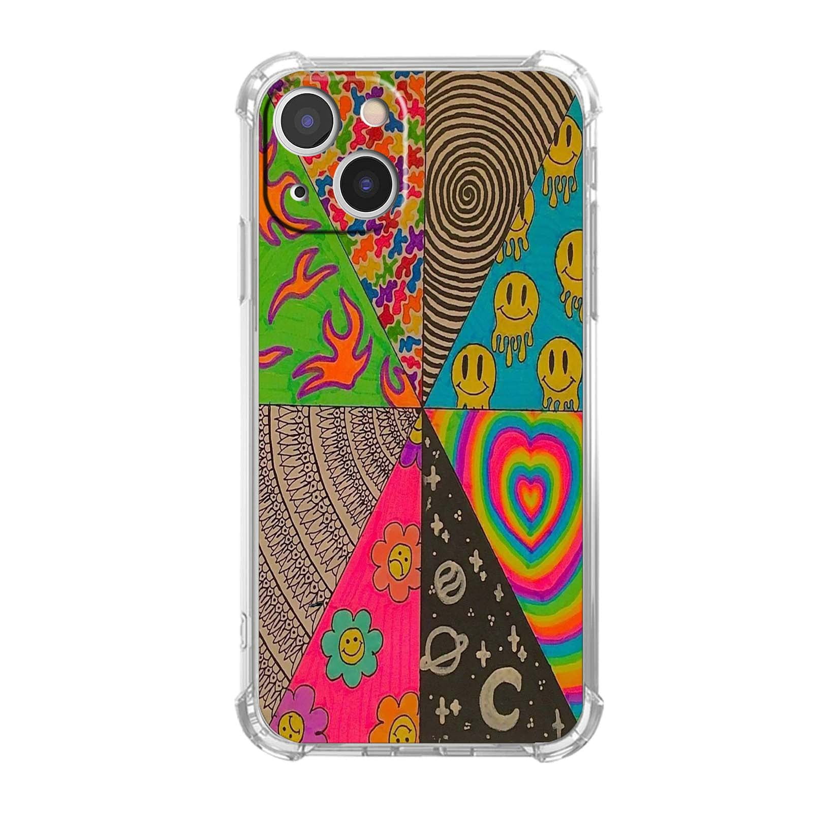 Hippie Indie Case for iPhone 13,Aesthetic Art Design Pattern Soft Full ...