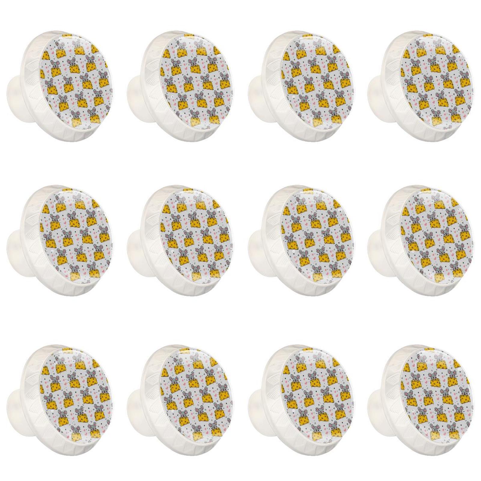 12 Pcs Doodle Mouse and Cheese Knobs for Kitchen Cabinet Cupboard ...