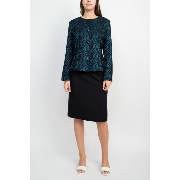 Danillo Crew Neck Button Down Long Sleeve Knit Jacket with Zipper Back ...