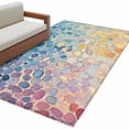Area Rug 4x6 Ft, Blue Abstract Non Slip Area Rugs for Bedroom, Orange ...