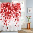 Bathroom Shower Curtain Abstract Gradient Red Polka Dots Circles ...