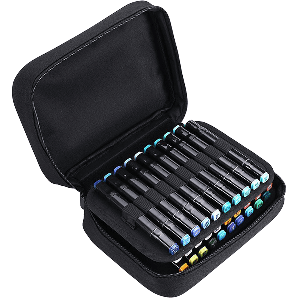 Carrying Case Organizer-Slots Canvas Zippered Markers Storage for Touch ...