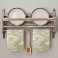 3 Pack Marble Kitchen Towels Abstract Fluid Art Green Brown Marble ...