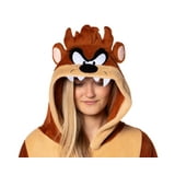 Looney Tunes Mens' Tasmanian Devil Taz Hooded Union Suit Costume Sleep ...