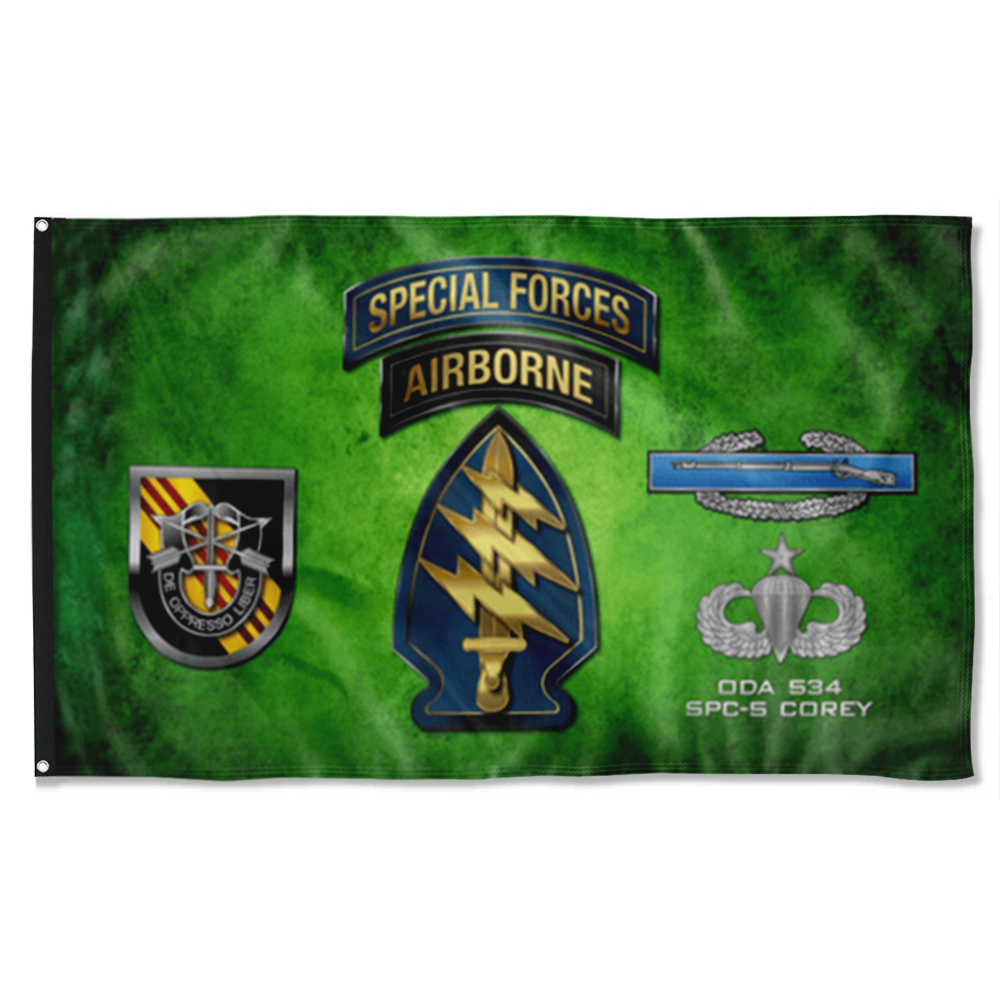 Cayyon 5th Sfg Cib Green Flag 3x5Feet Military Banner with 2 Brass ...