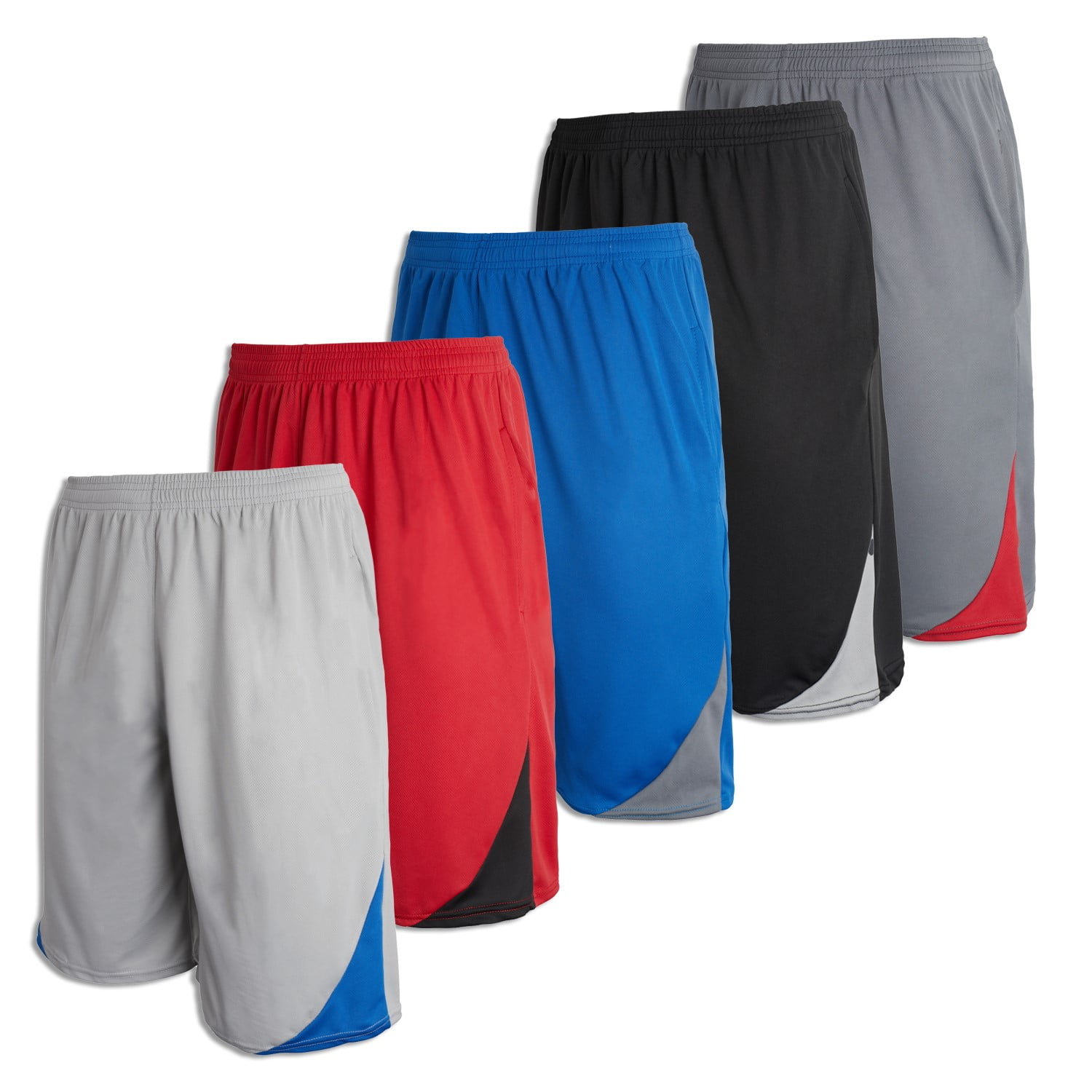 5 Pack: Men's Mesh Athletic Performance Gym Shorts with Pockets (S-3X ...