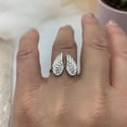 ELANZAA JEWELS- Silver Angel Wing Ring Adjustable Thumb Band With ...