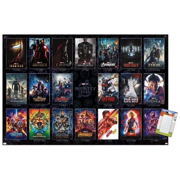 Marvel Avengers: The Infinity Saga - One Sheet Grid Wall Poster, 22.375 ...