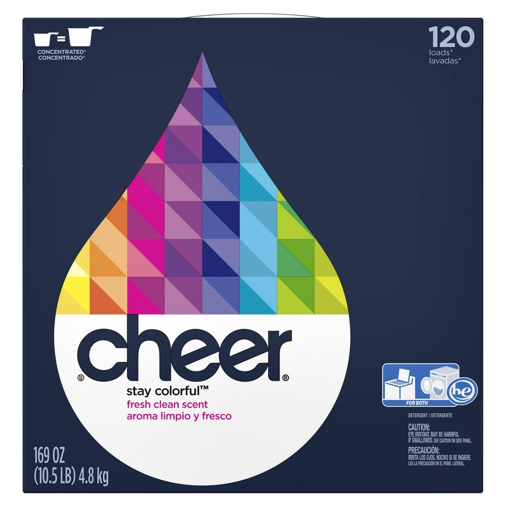 Cheer Powder Laundry Detergent, Fresh Clean, 120 Loads, 169 oz ...