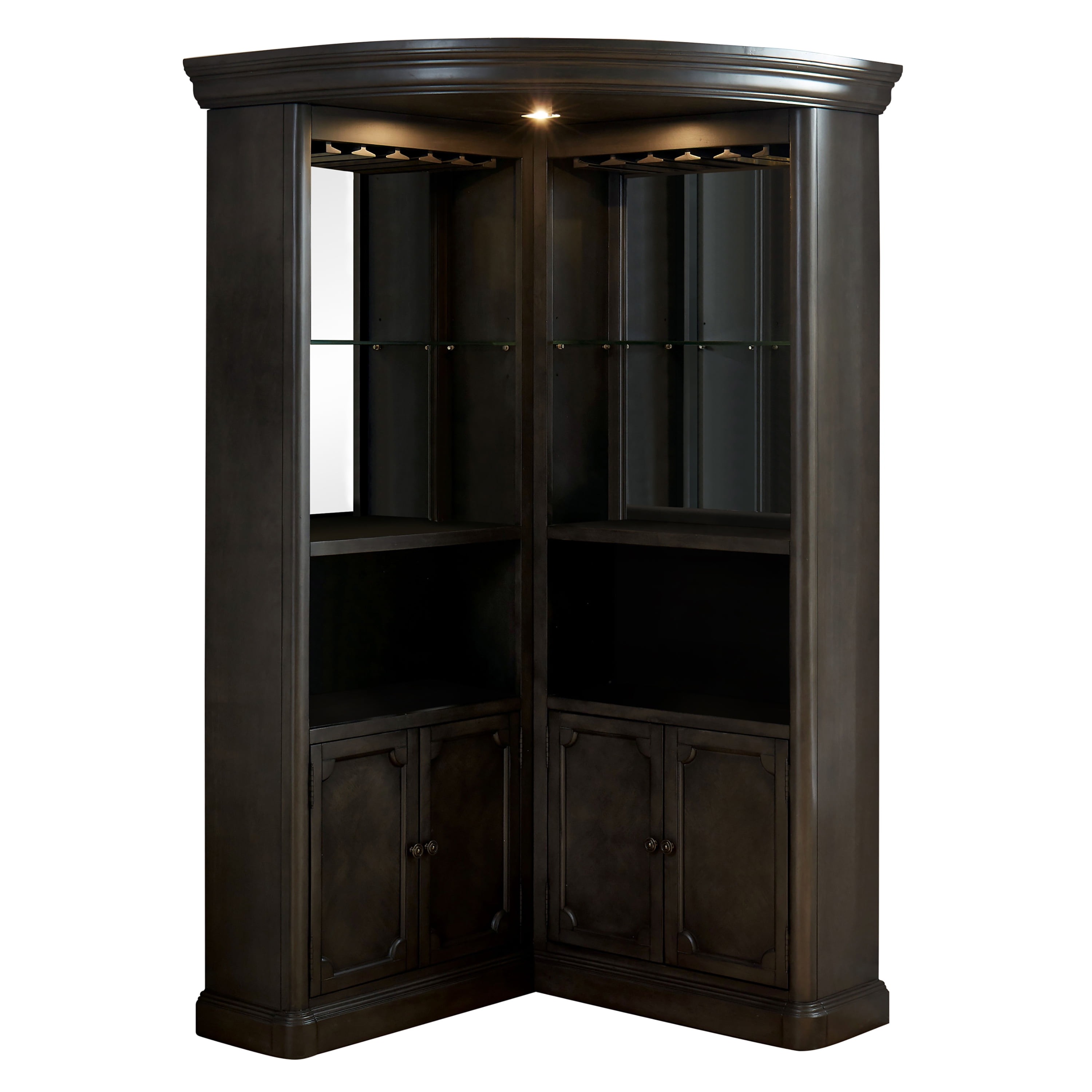 Furniture of America Farrah Transitional Corner Curio Wood Cabinet in ...