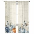 Blue Pumpkins Fall Sheer Curtains 63 Inches Length 2 Panels Set, Window ...