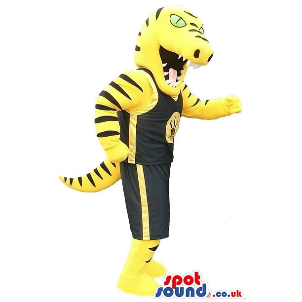 Yellow Alligator Plush spotsound Mascot Wearing Basketball Clothes ...