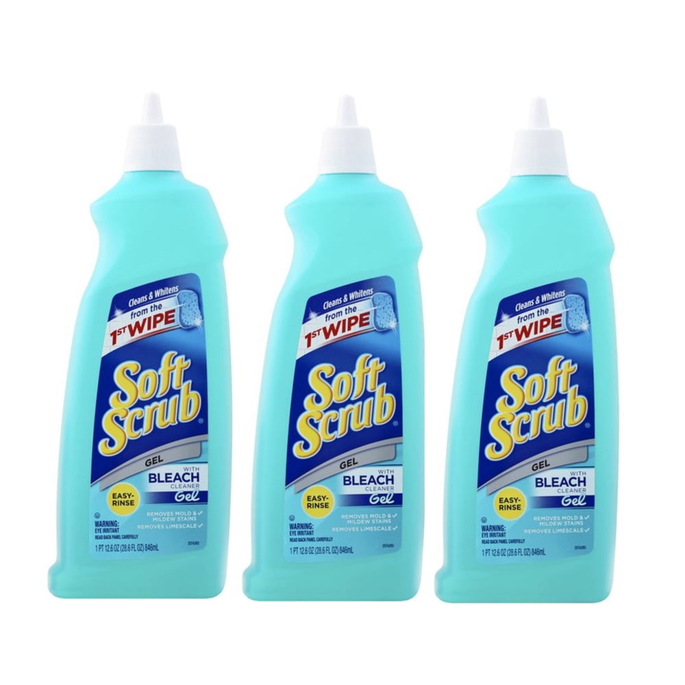 Soft Scrub with Bleach Cleaner Gel, 28.6 Fluid Ounces, 3 Pack - Walmart ...