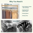 Belt Hanger for Closet Organizer, Wooden Belt Storage with Metal Hooks ...