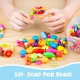 CandWuom 520+ Snap Pop Beads, Toddler Jewelry Making Kit, Beads ...