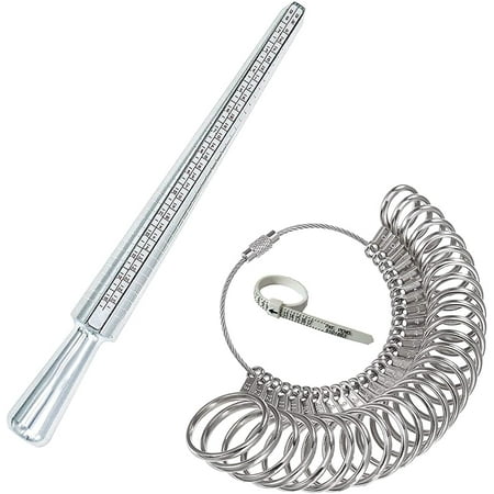 Ring Sizer Measurement Finger Ring Gauge Measurer/Mandrel Silver Finger ...