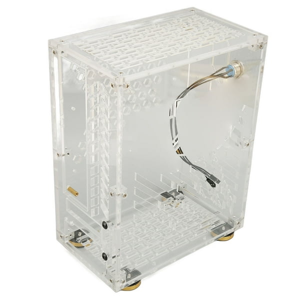 Mini ITX Case, Clear Acrylic Panel, 360 Degree Cooling, 4.3L Capacity ...