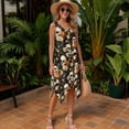 Binienty Sleeveless Sundress with Skull Floral Print, Asymmetric Hem ...