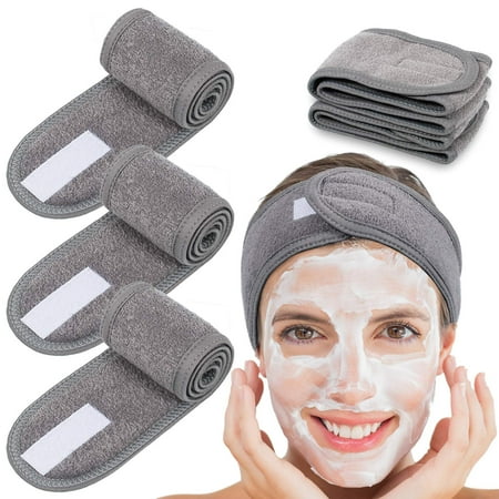 Spa Facial Headband 4 Packs Head Wrap Terry Cloth Headband Adjustable ...