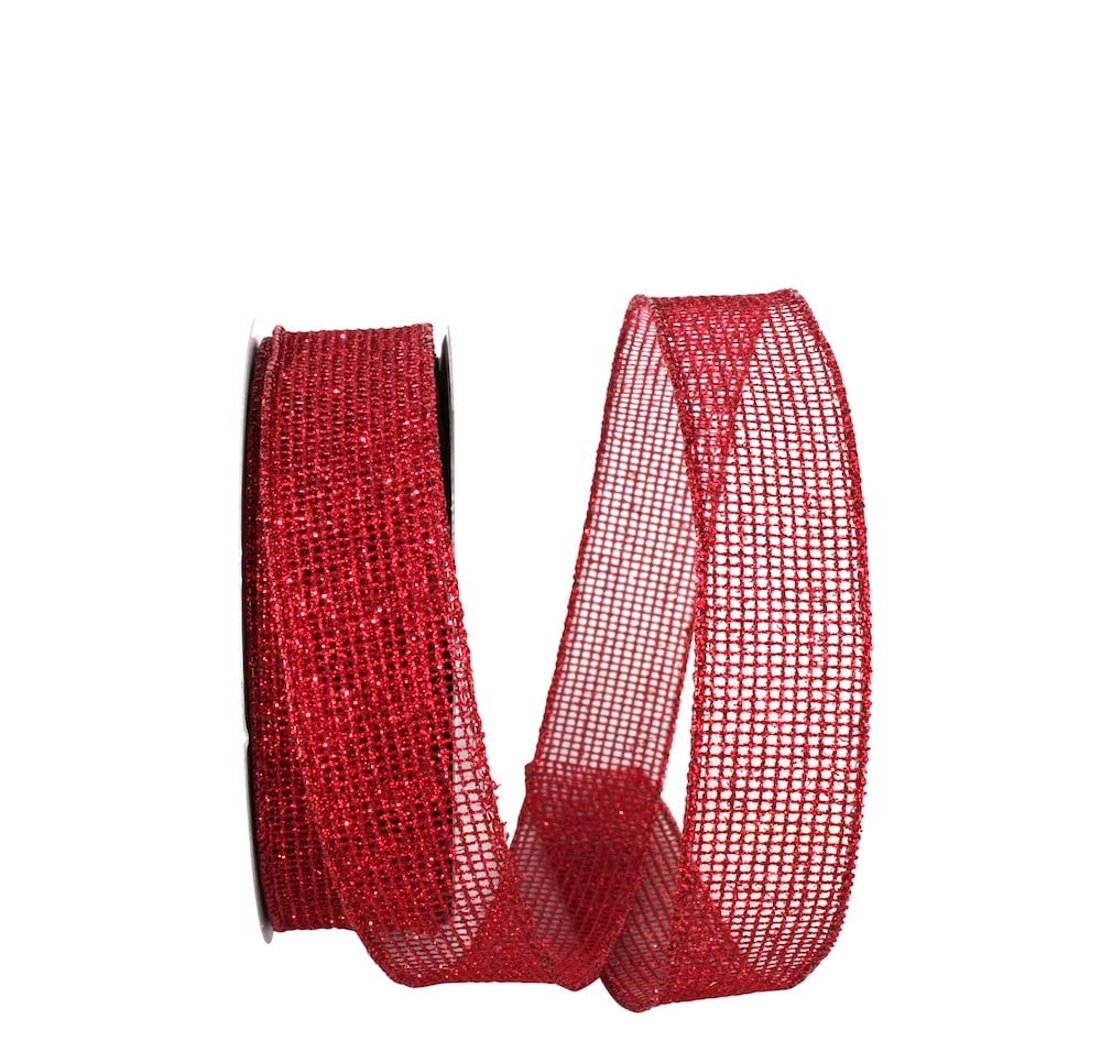 Reliant Ribbon - 93290W-065-09H, Glitter Web Mesh Metallic Wired Edge ...