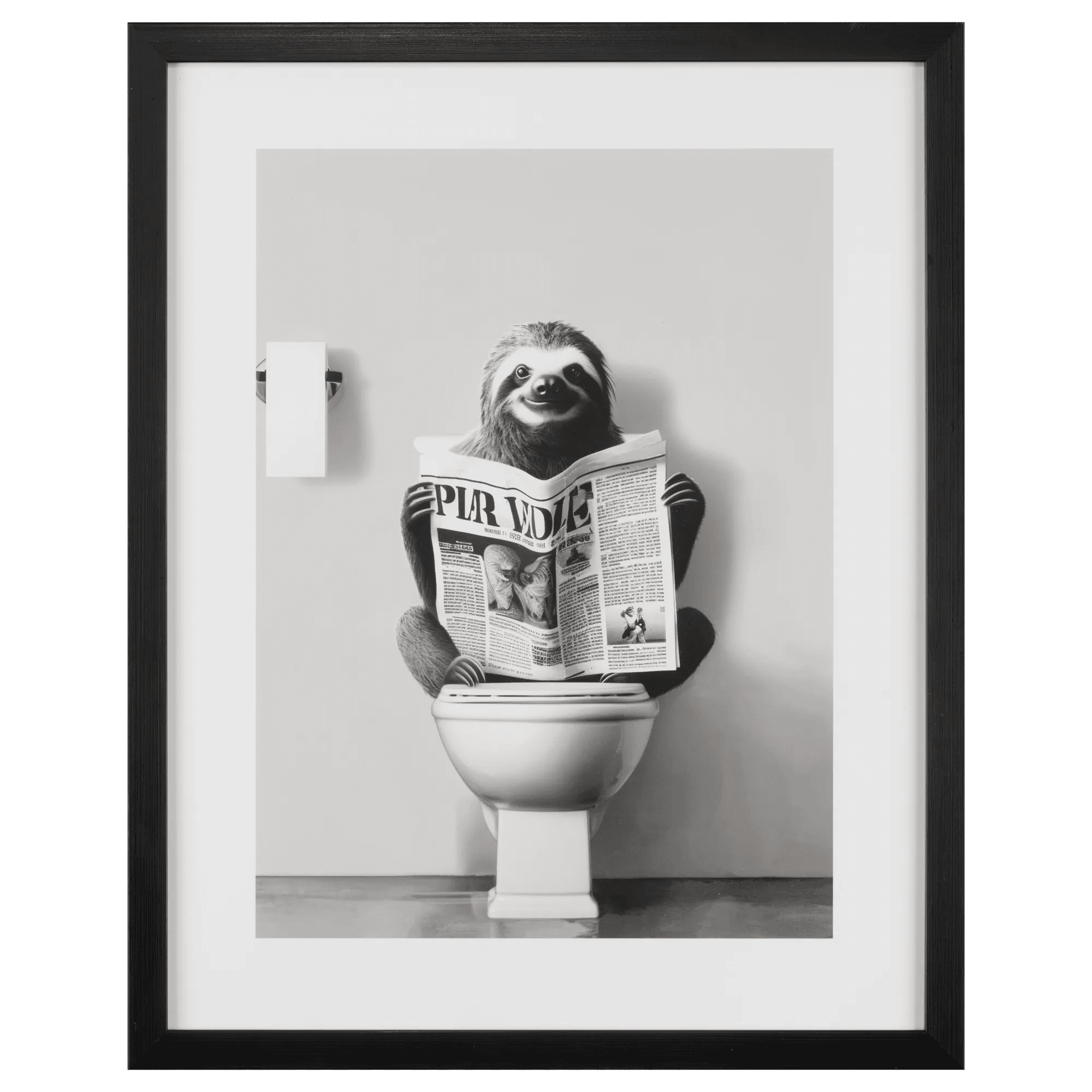 Click here for Bouclair White & Black Sloth Reading Framed Art 15... prices