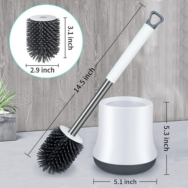 SUGARDAY Toilet Bowl Brush Cleaner and Caddy Holder Set Toilet Scrubber for Bathroom 1 Pack