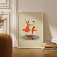 Affixzi Retro Line Art Illustration of a Dancing Couple in Red and ...