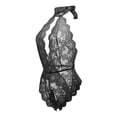 Bodysuits for Women Floral Pattern One Piece Sleepwear with Halter Neck ...