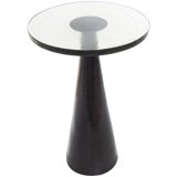 DecMode 16" x 24" Black Aluminum Cone Geometric Accent Table with ...