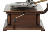 DecMode 18" x 28" Copper Wood Music Functional Gramophone with Record ...