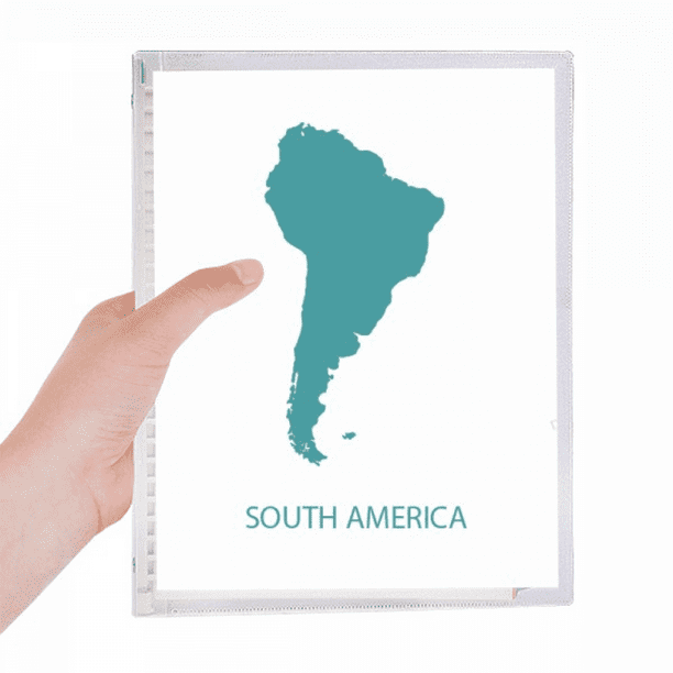 South America Continent Outline Map Notebook Loose Diary Refillable