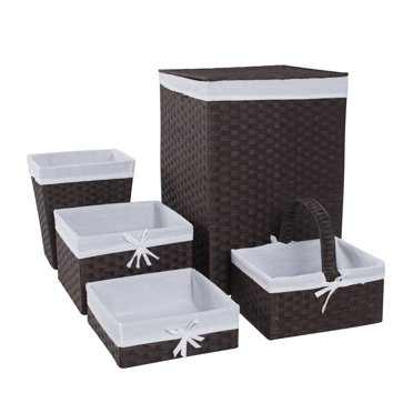 Five PC Hamper and Basket Set - Beige - Walmart.com