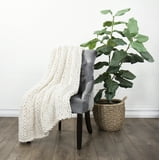 Ivory Chunky Knit Throw Blanket, One Size, by Noble Linens - Walmart.com