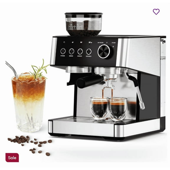 Gemilai G3006 Owl 15-Bar Semi-Auto Espresso Machine, Dual Display, Milk ...