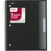 Mead 5 Subject Wide Ruled Notebook, 8" x 10.5", Black, Poly, Spiral ...