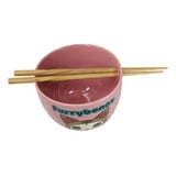 Furrybones Maneki Neko Cat Skeleton Pink Porcelain Bowl With Chopsticks ...