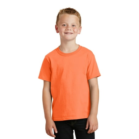 Port & Company ® - Youth Core Cotton Tee. Pc54y M Neon Orange ...
