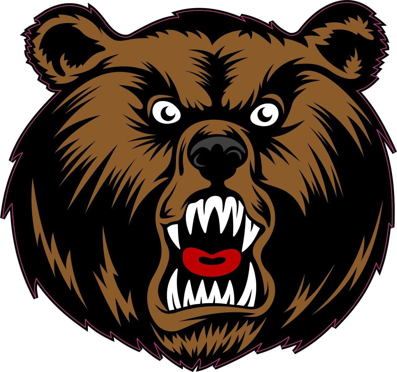 4.5inx4in Brown Bear Mascot Bumper Sticker Decal Window Stickers Decals ...