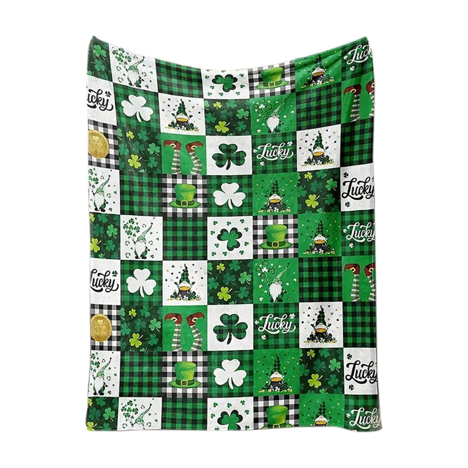 Click here for Unbranded Soft Throw Blanket Shamrocks Print Gnome... prices