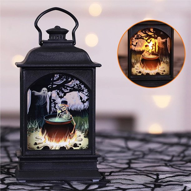 ruzhgo Battery Operated Flameless LED Candle Halloween Lantern Portable ...