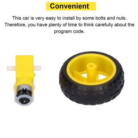 Robot Car Chassis DIY Kit Includes 4 Gear Motors & 4 Wheels & 1 Battery ...