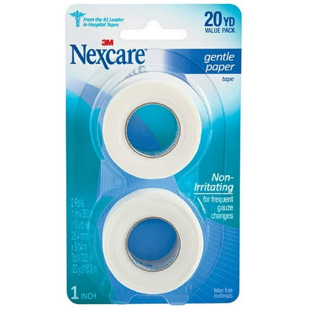 2 Pack Nexcare First Aid 3M Gentle Paper Tape 2 roll - Walmart.com