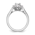 Solid 14k White Gold Oval Halo Engagement Diamond Side-Stones with CZ ...